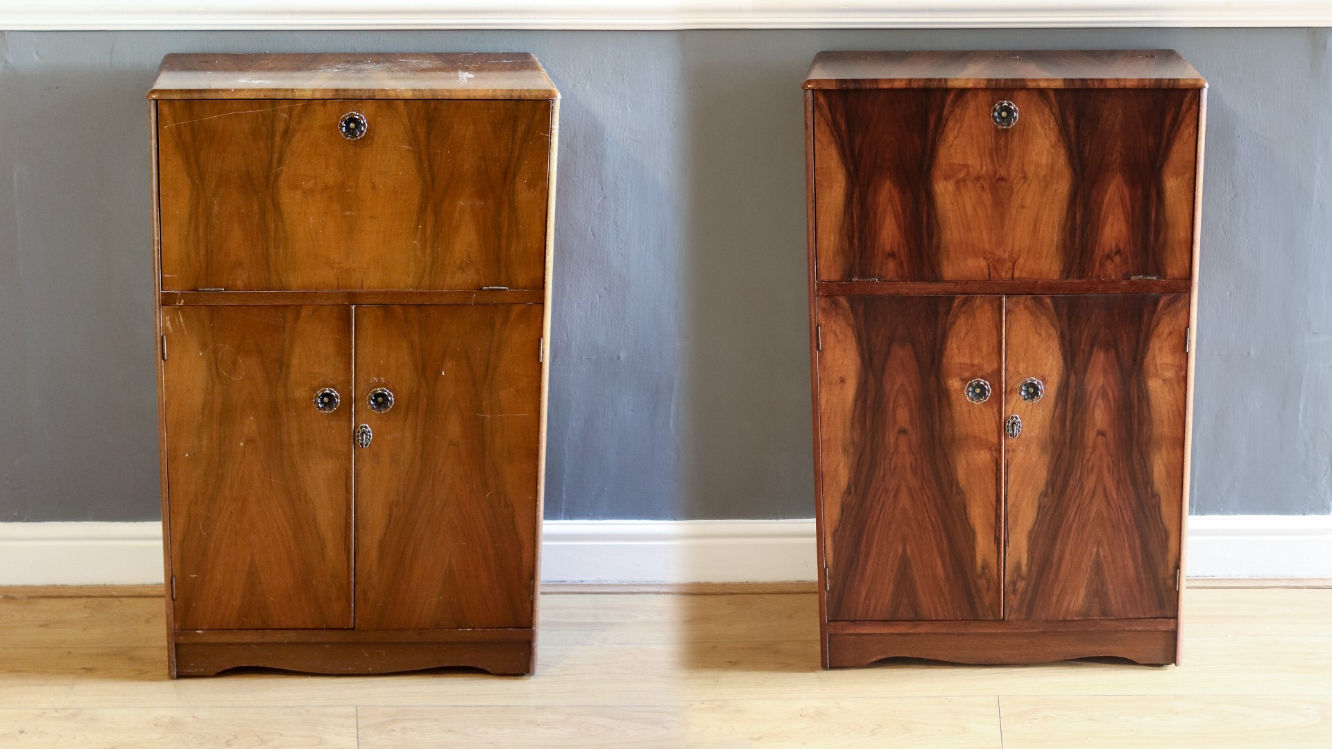 Restoring A Cocktail Cabinet & Veneer Repair | Rag 'n' Bone Brown - UK ...